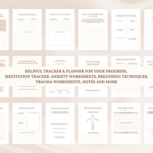 PTSD Worksheets Printable Trauma Processing Journal Workbook Dbt CBT ...
