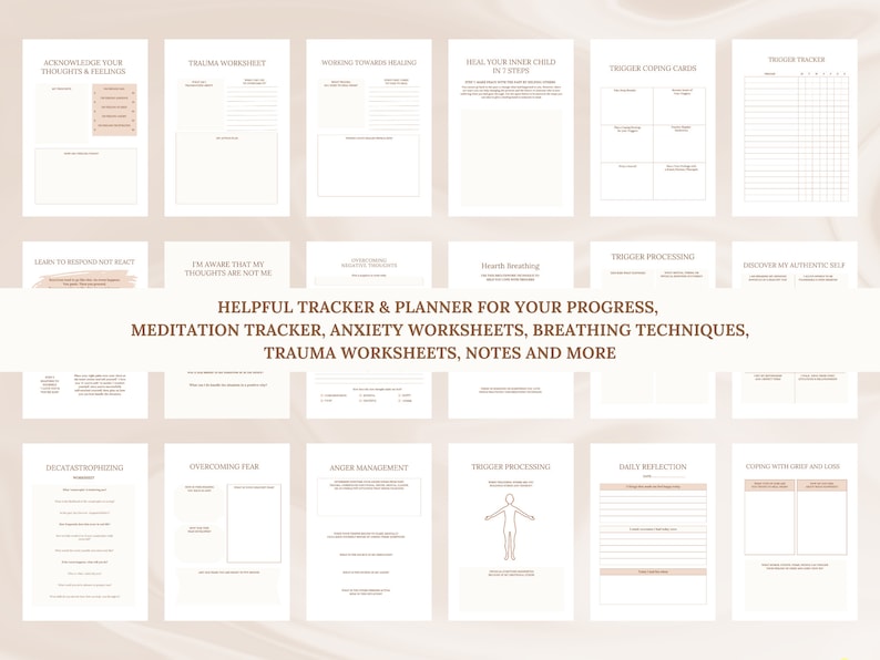 PTSD Worksheets Printable Trauma Processing Journal Workbook Dbt CBT ...