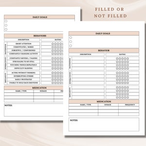 ADHD Behavior Tracker Printable ADHD Tracker Adult - Etsy UK