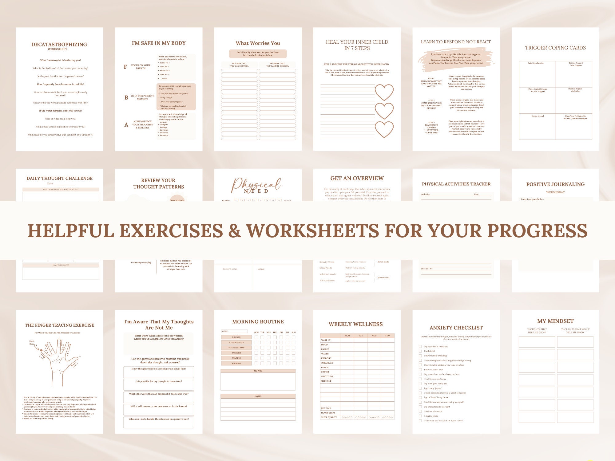 Self Care Bundle Printable Mental Health Bundle Printable Therapy ...