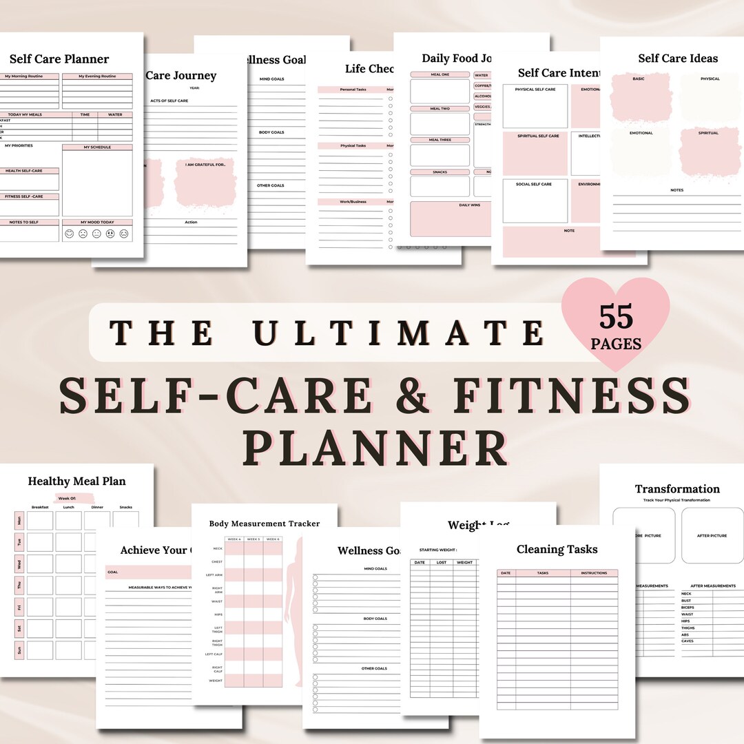 Fitness Tracker Printable Fitness Planner Self-care Planner Self-love ...