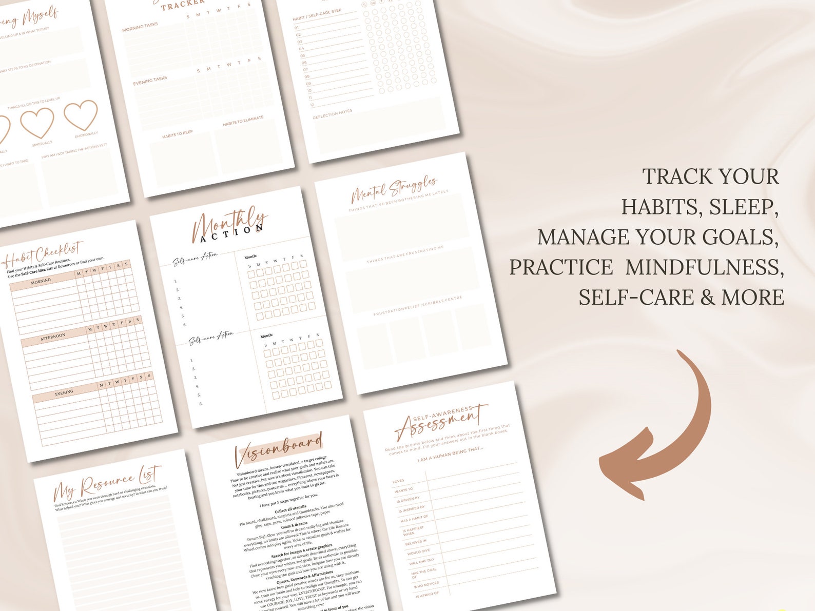 Self-care Planner Printable Mindfulness Workbook Self-love Journal ...