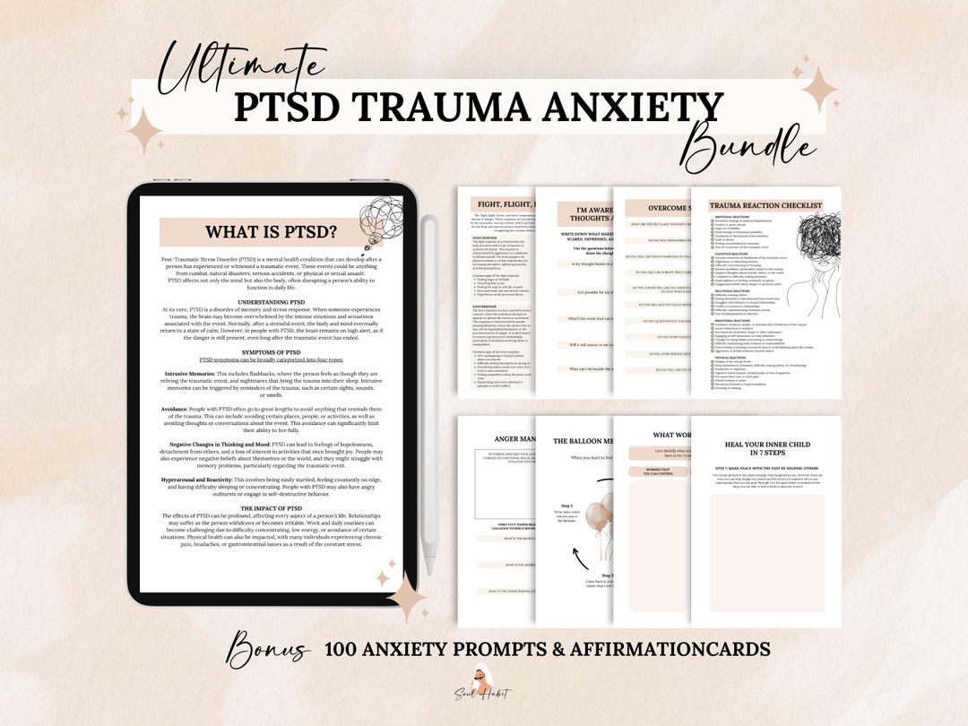 PTSD Worksheets Printable Trauma Processing Journal Workbook Dbt CBT ...