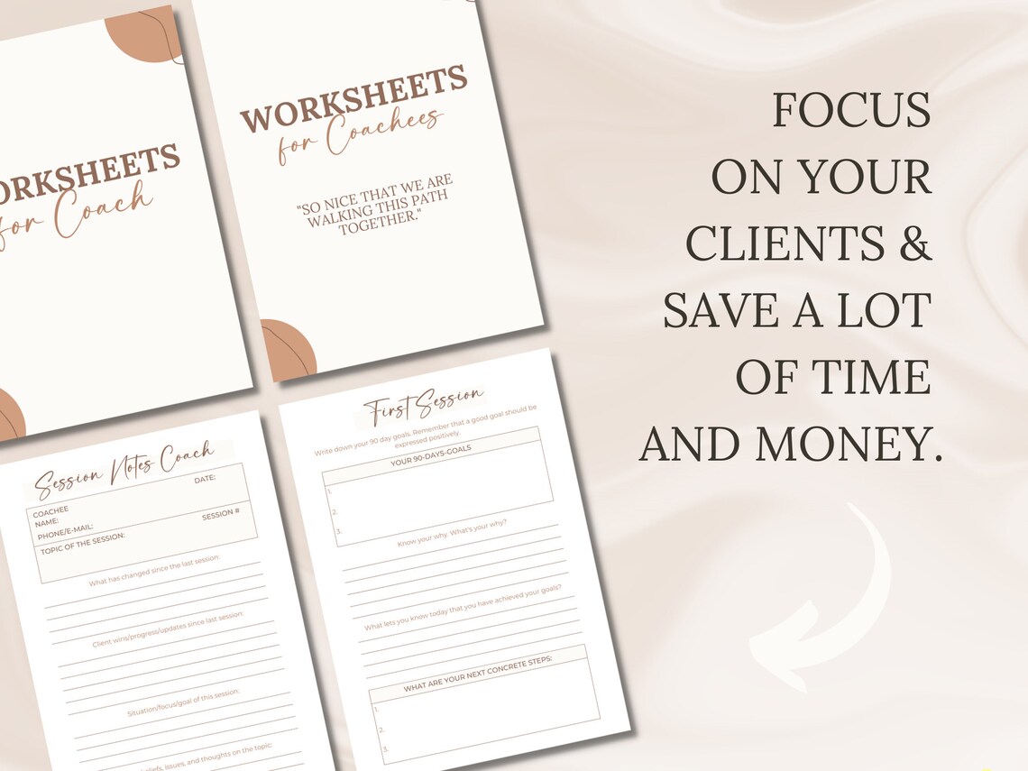 Life Coaching Worksheet Templates Client Session Note Life - Etsy