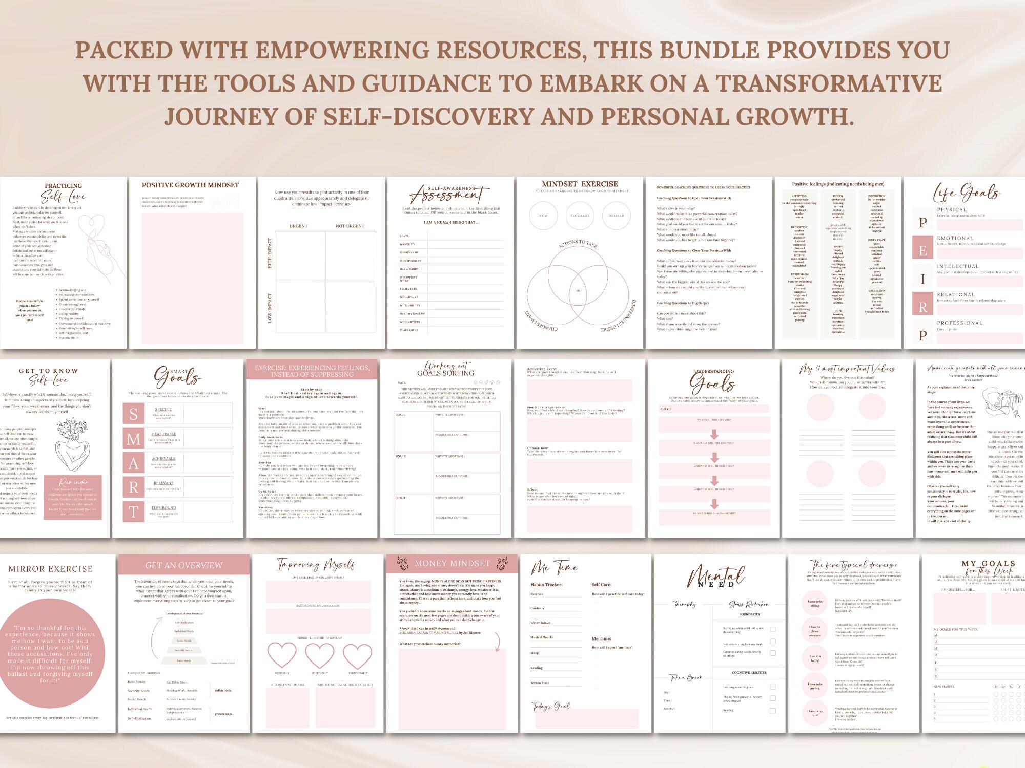 Self Worth Discovery Therapy Bundle Self Love Printable Self Care ...