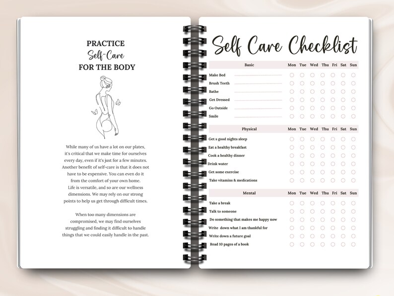 Self-care Journal Printable: Wellness Planner, Self-love (PDF) - Etsy