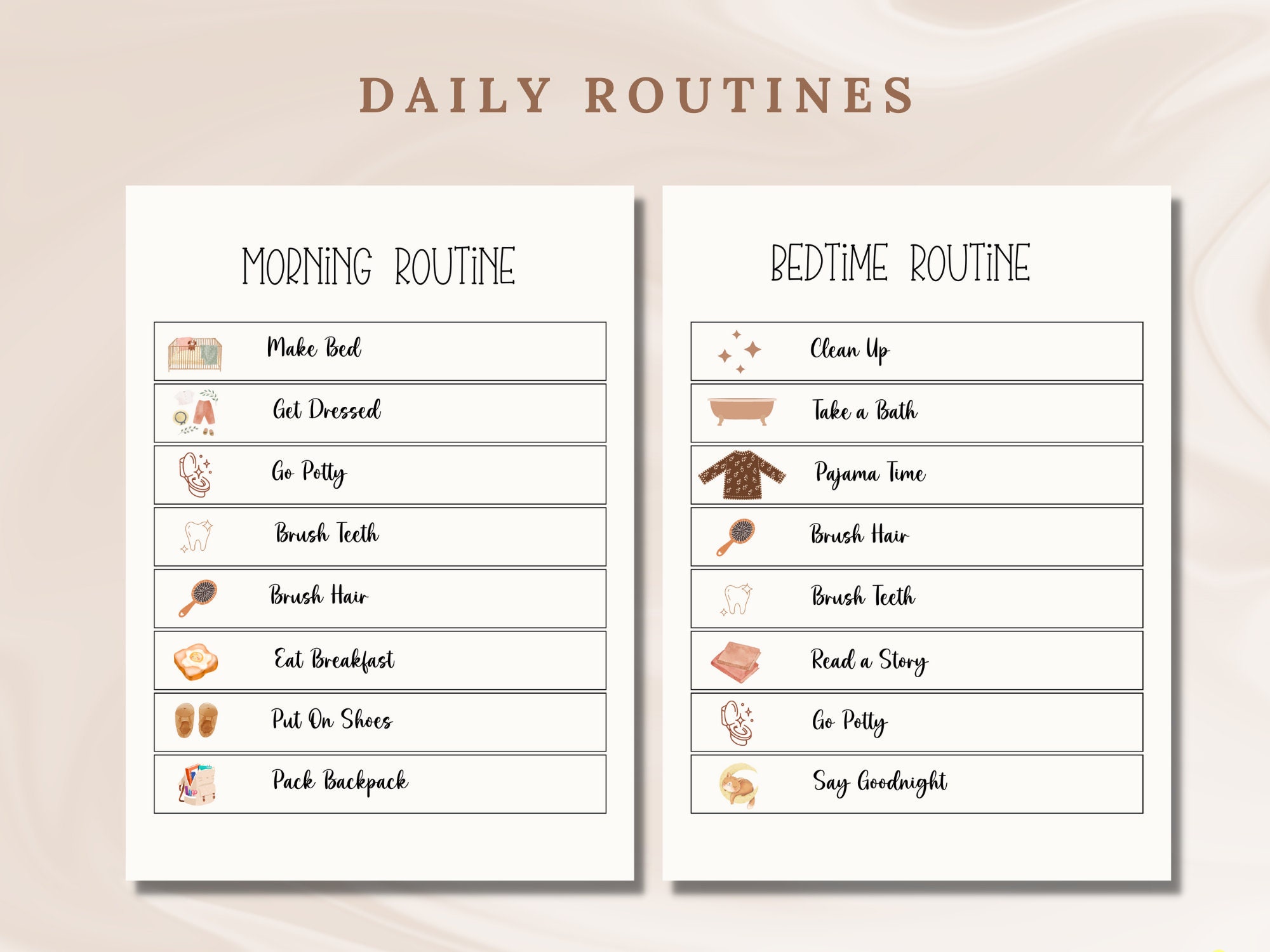 Chart for Kids Editable Kids Chore Chart Canva Multiple Kids Daily ...