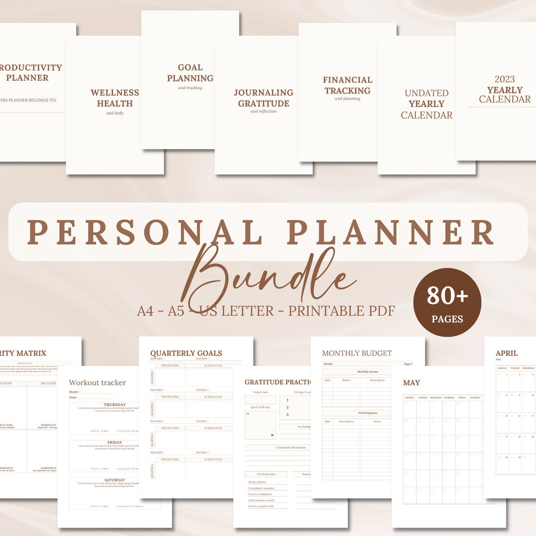 Life Planner Printable Personal Planner Bundle Finance Daily Weekly ...