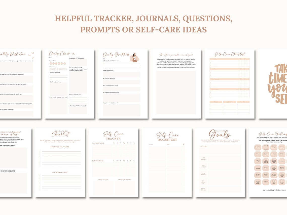 Self-care Planner Printable Mindfulness Kit Self-love - Etsy Australia