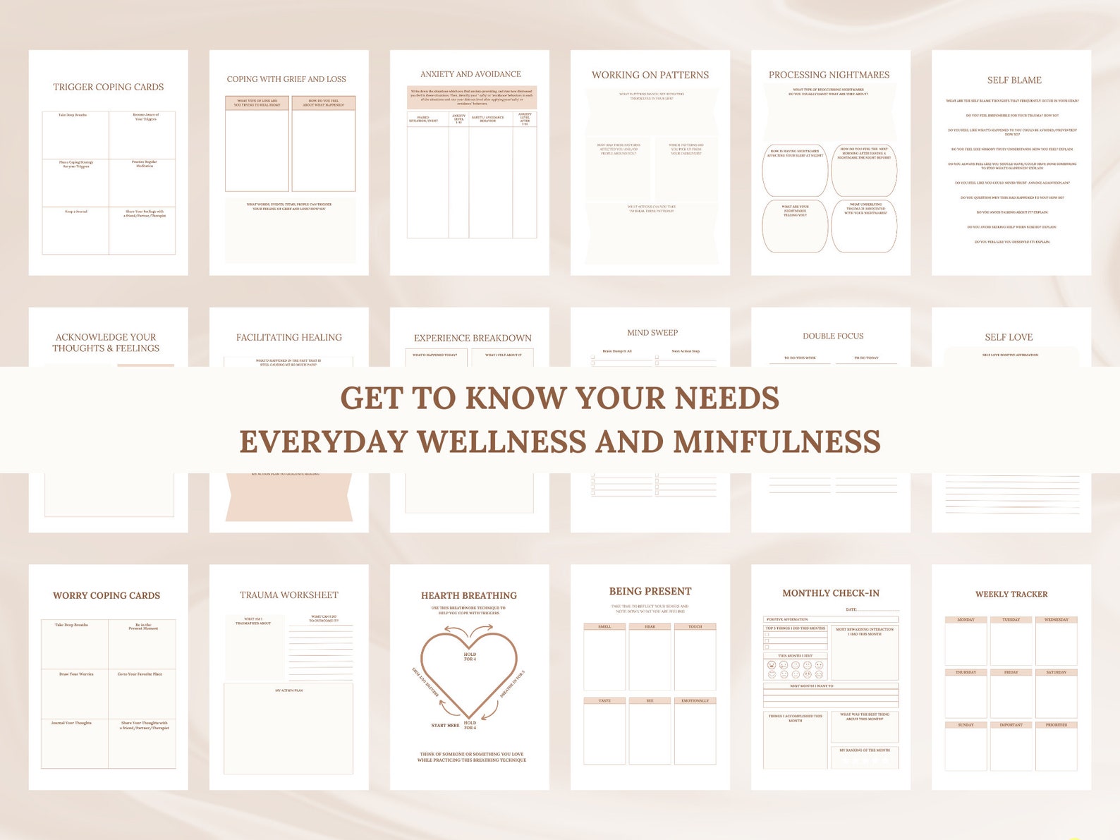 Self Care Bundle Printable Mental Health Bundle Printable Therapy ...