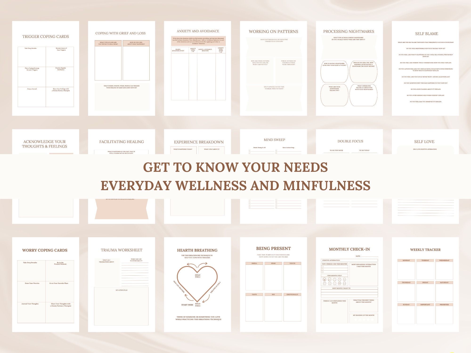 Self Care Bundle Printable Mental Health Bundle Printable Therapy ...