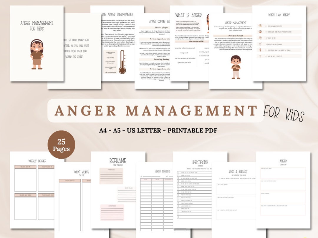 Anger Management for Kids Printable Emotional Worksheets Calming ...