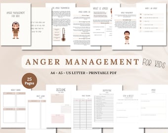 Anger Monster Activity, Anger Management for Kids Workbook, Worksheets ...
