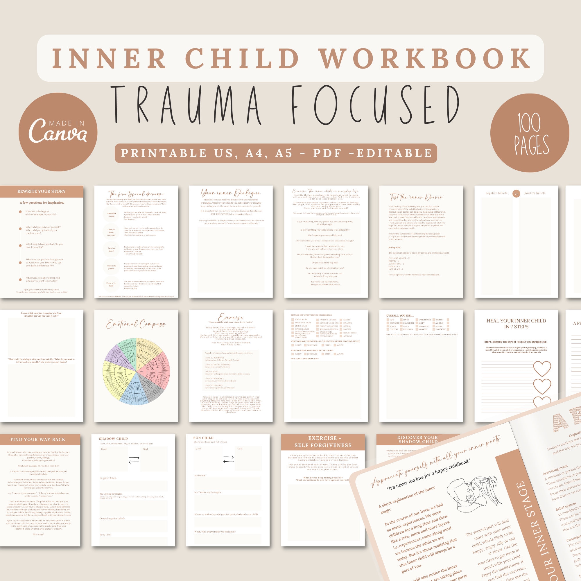 Inner Child Workbook Editable Worksheets for Inner Child Healing Inner ...