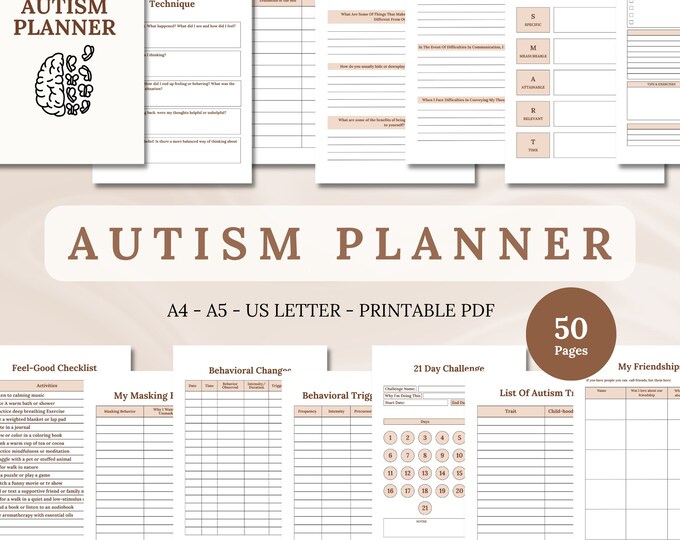 Autism Planner Printable, Autism Workbook, Daily Routine Tracker ...