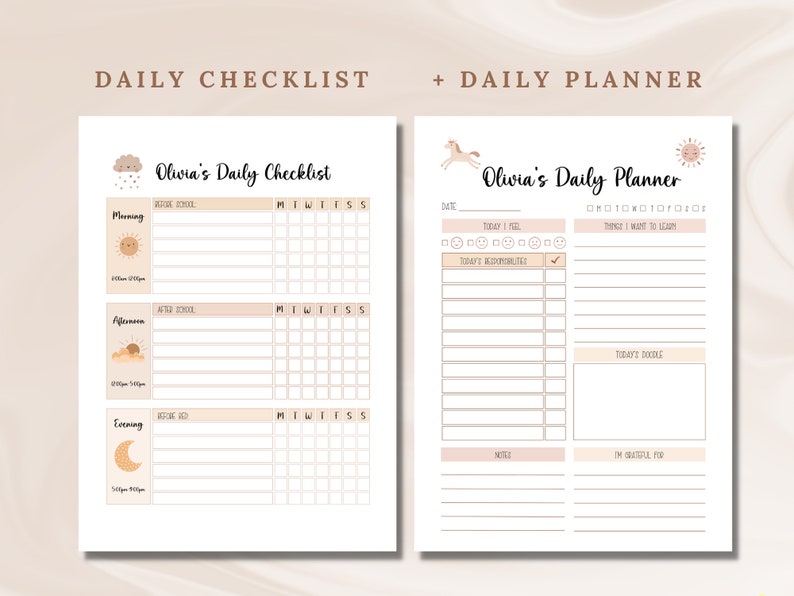 Chart for Kids Editable Kids Chore Chart Canva Multiple Kids Daily ...