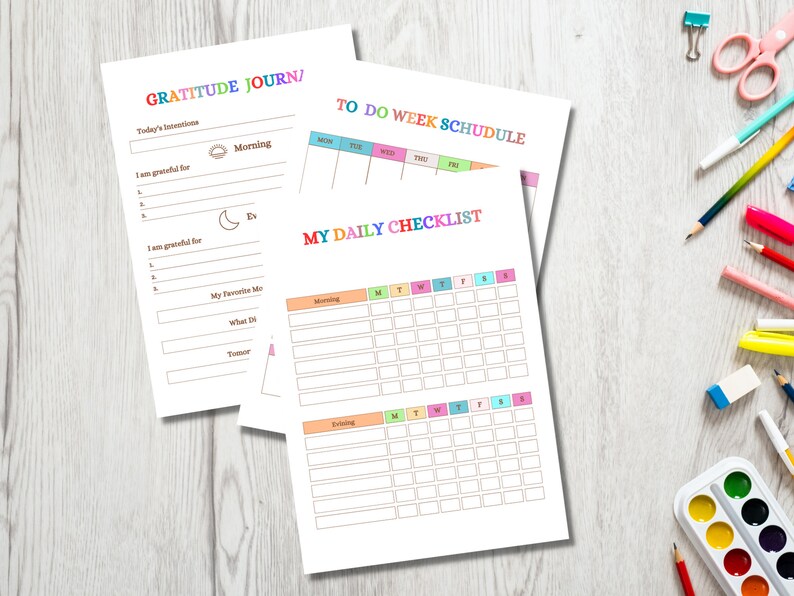 Printable ADHD Planner for Kids School Checklist Home Schooling Chore ...