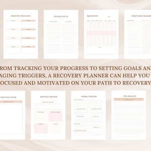 Addiction Recovery Planner Printable Worksheets Addiction Self Care ...