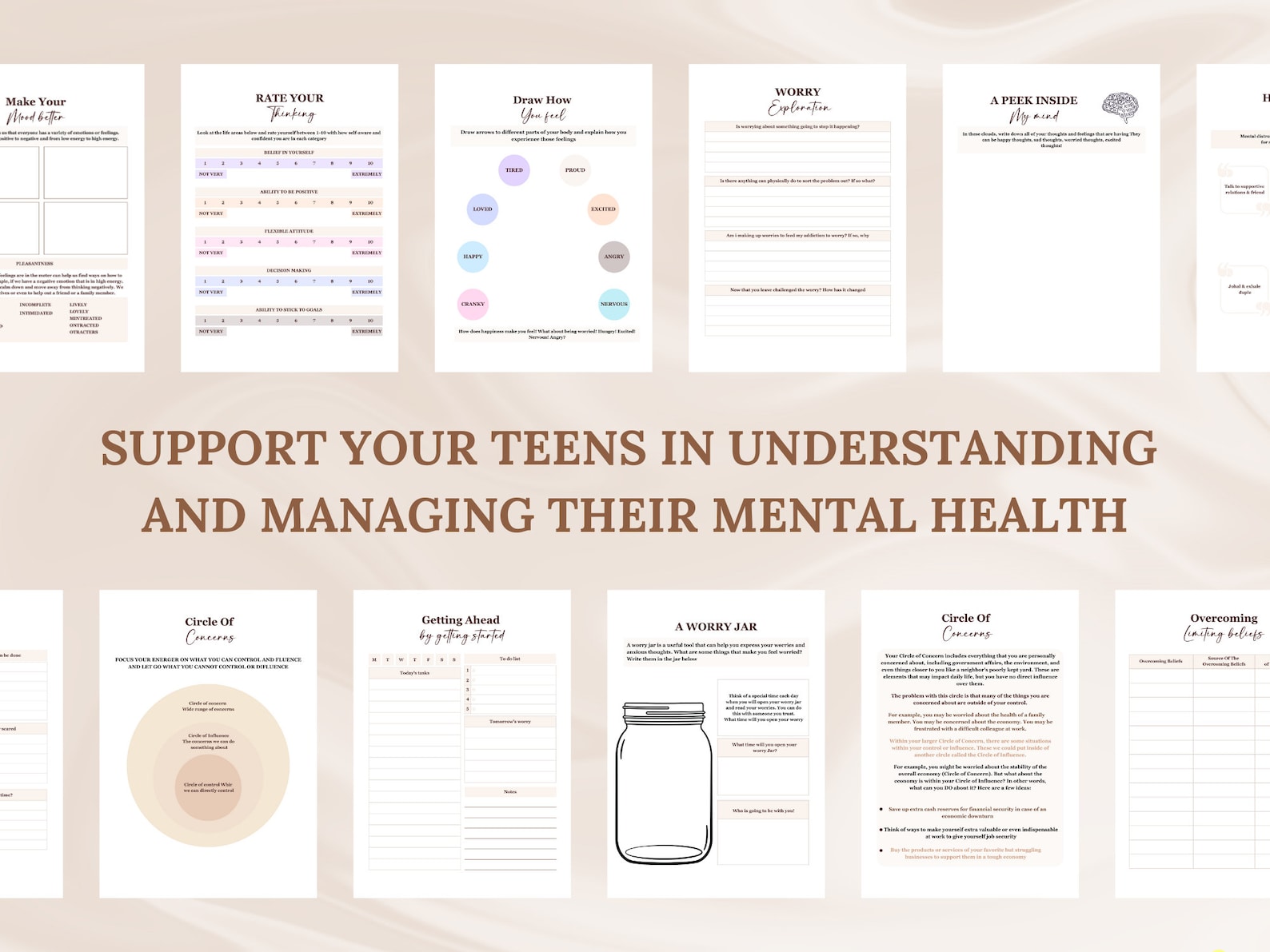 Teen Mental Health Journal, Teen Therapy Workbook, Teen Coping Skills ...
