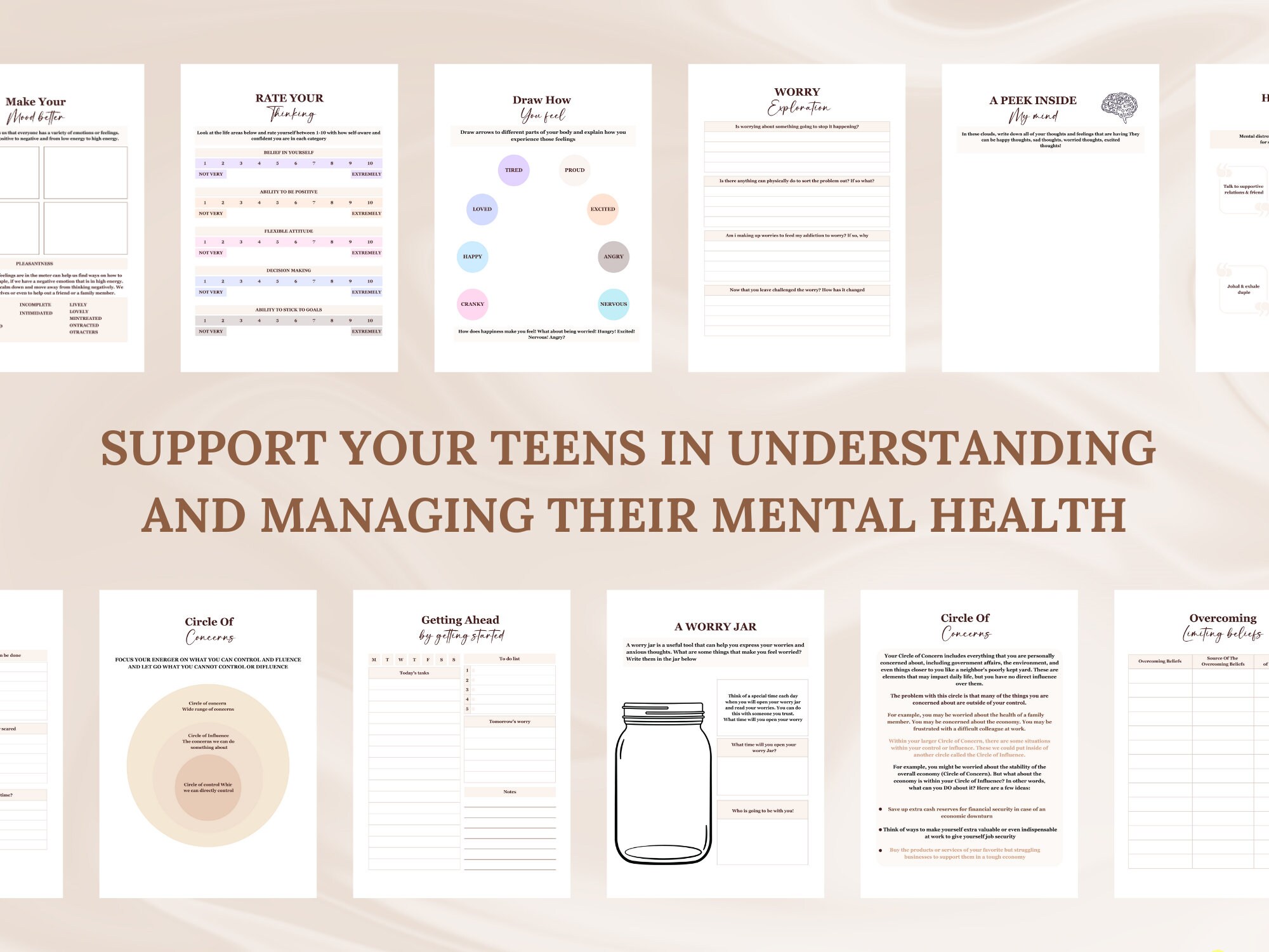Teen Mental Health, Teen Therapy Journal, Teen Coping Skills - Etsy