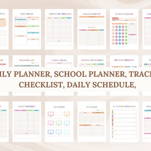 Printable ADHD Planner for Kids School Checklist Home Schooling Chore ...