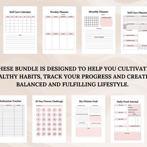 Fitness Tracker Printable Fitness Planner Self-care Planner Self-love ...