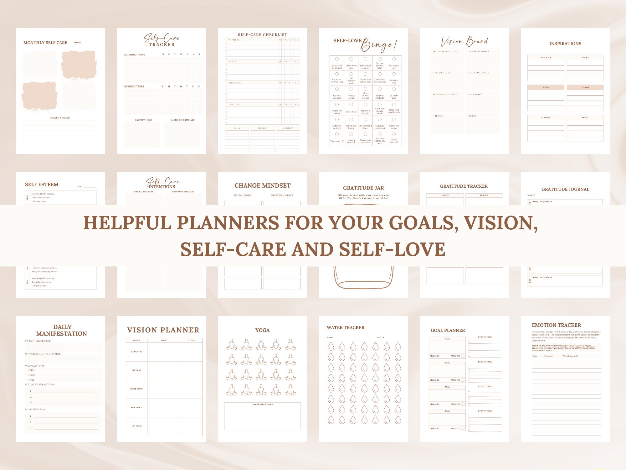 Self Care Bundle Printable Mental Health Bundle Printable Therapy ...