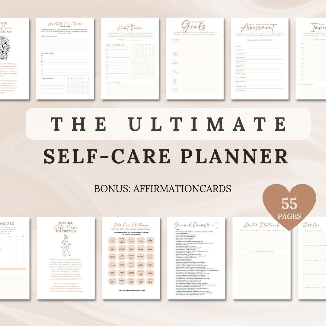 Self-care Planner Printable Mindfulness Workbook Self-love - Etsy