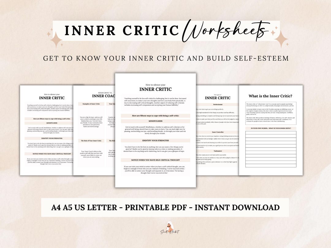 Inner Critic Workbook | Self-esteem, Confidence (PDF Printable) - Etsy