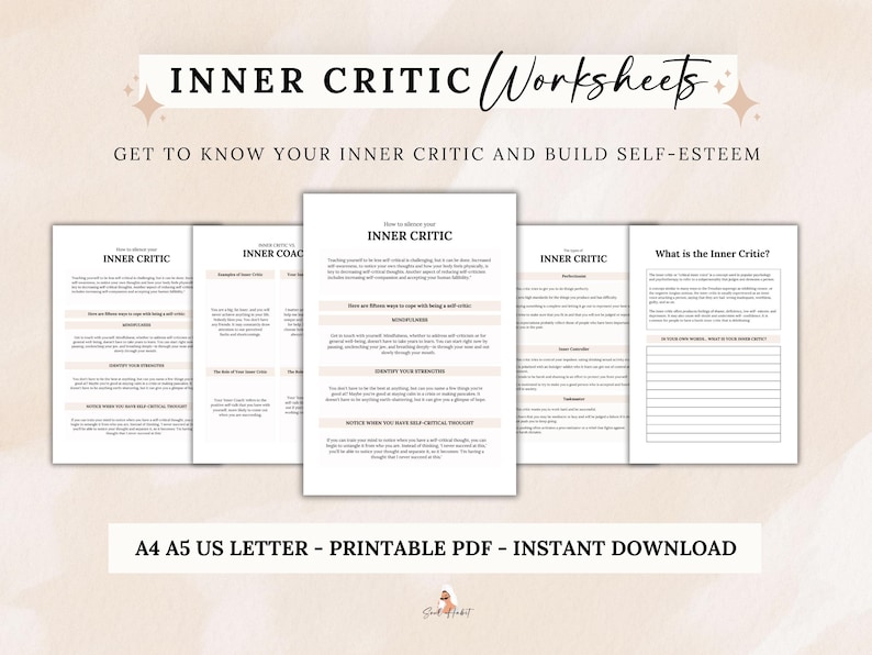 Inner Critic Workbook | Self-esteem, Confidence (PDF Printable) - Etsy