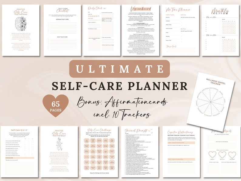 Self-care Planner Printable Mindfulness Workbook Self-love Journal ...