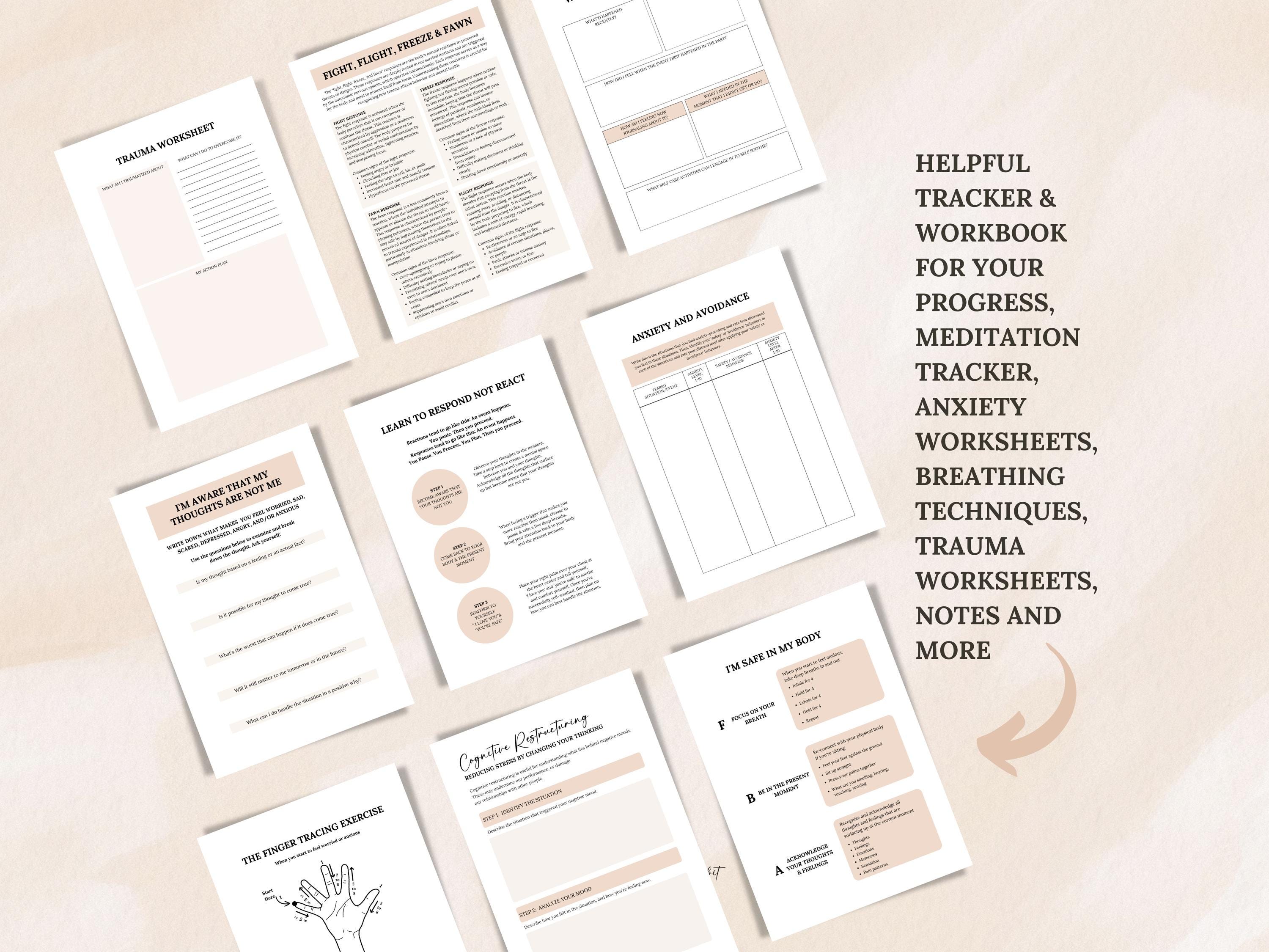 PTSD Worksheets Printable Trauma Processing Journal Workbook Dbt CBT ...