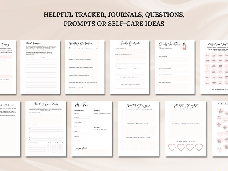 Self-care Planner Bundle: Mental Health, Wellness Journal (PDF) - Etsy