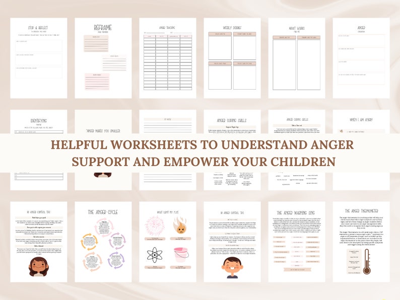 Anger Management for Kids Printable Emotional Worksheets Calming ...