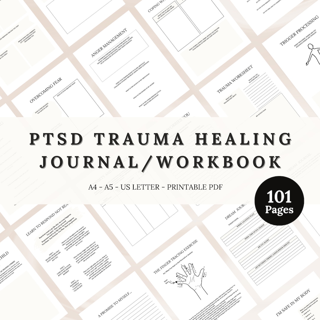 Trauma Processing Journal Printable PTSD Worksheets Workbook Dbt CBT ...
