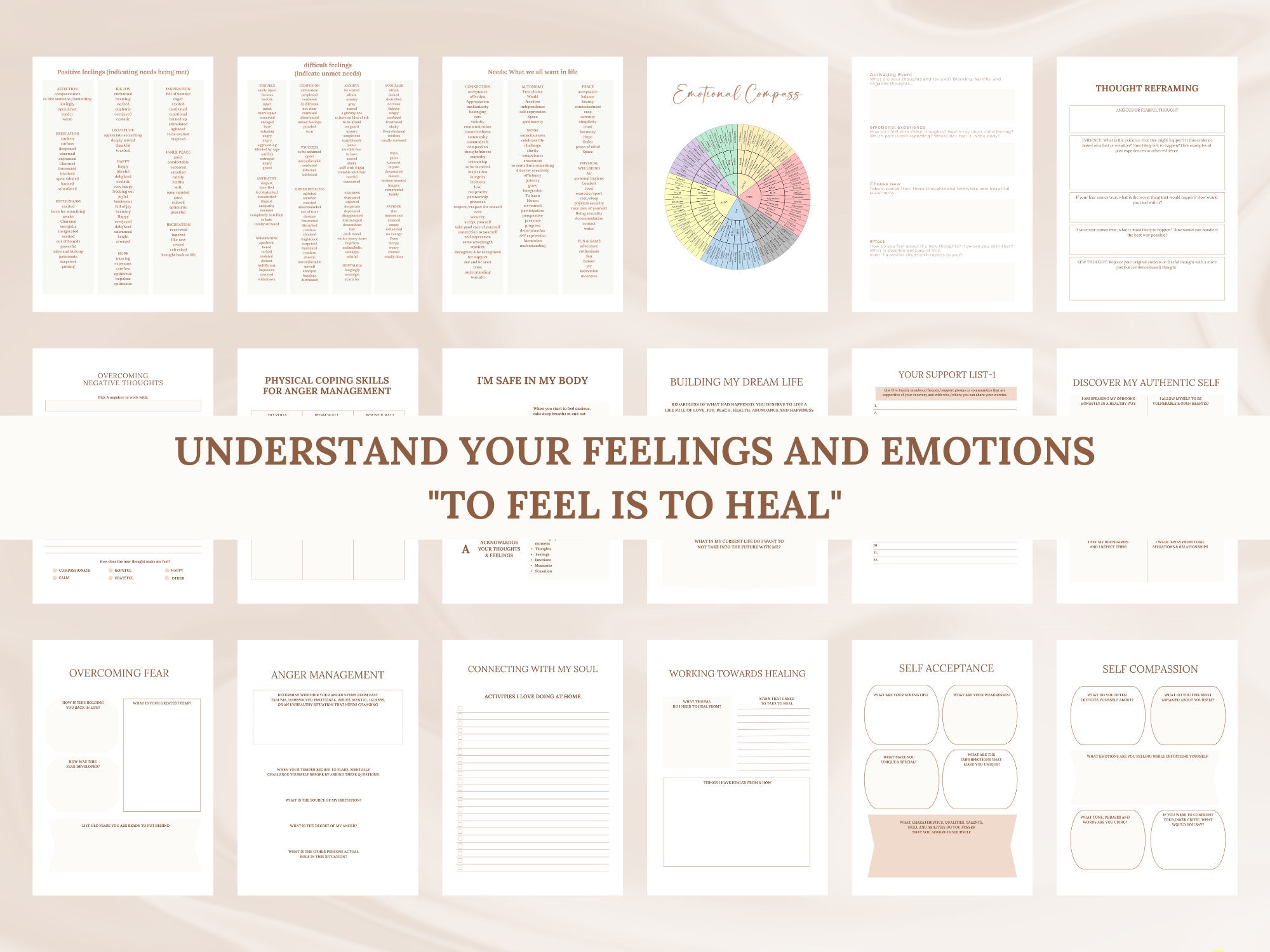 Self Care Bundle Printable Mental Health Bundle Printable Therapy ...