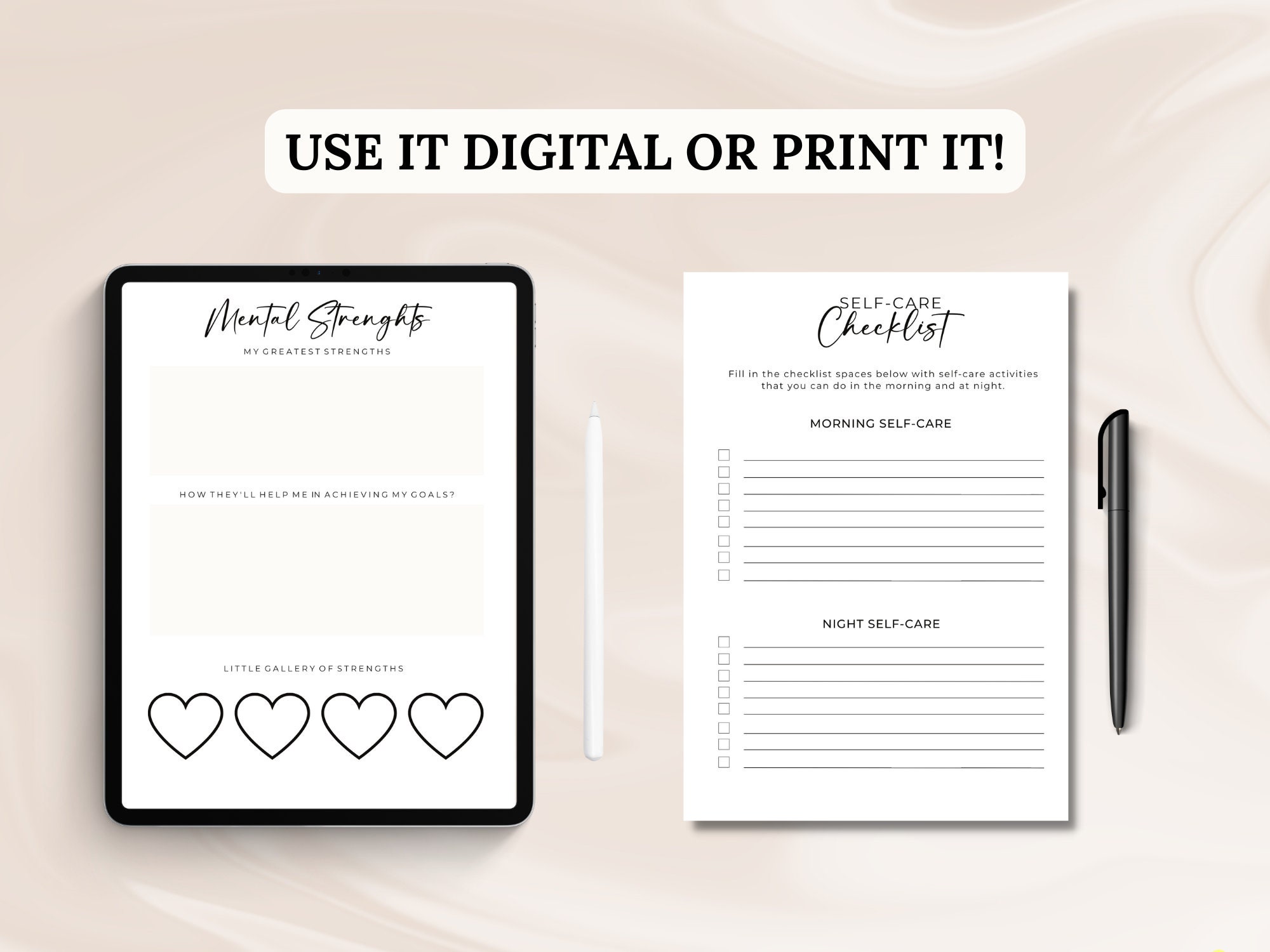 Self-love Worksheets Printable Self-care Journal Mindfulness - Etsy