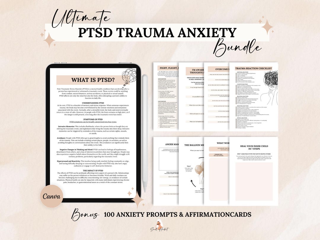 Trauma & PTSD Workbook Bundle, Anxiety Prompts (PDF) - Etsy