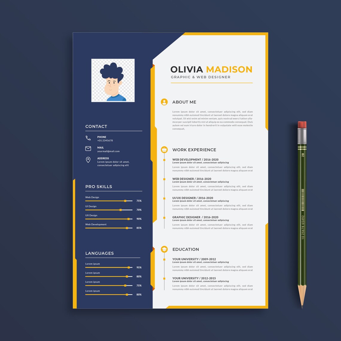 51 Resume Template's With Photo, Professional Resume Template for Word ...