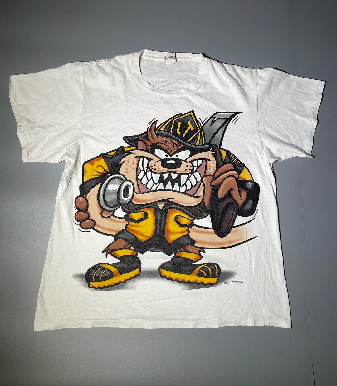 Changes Vintage 1994 Taz Firefighter Looney Tunes Double Side - Etsy