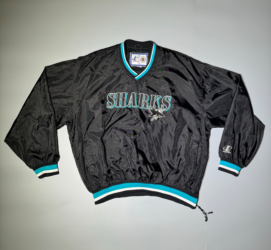 Logo Athletic Jacket San Jose Sharks Winbreaker Pullover Vintage NHL ...
