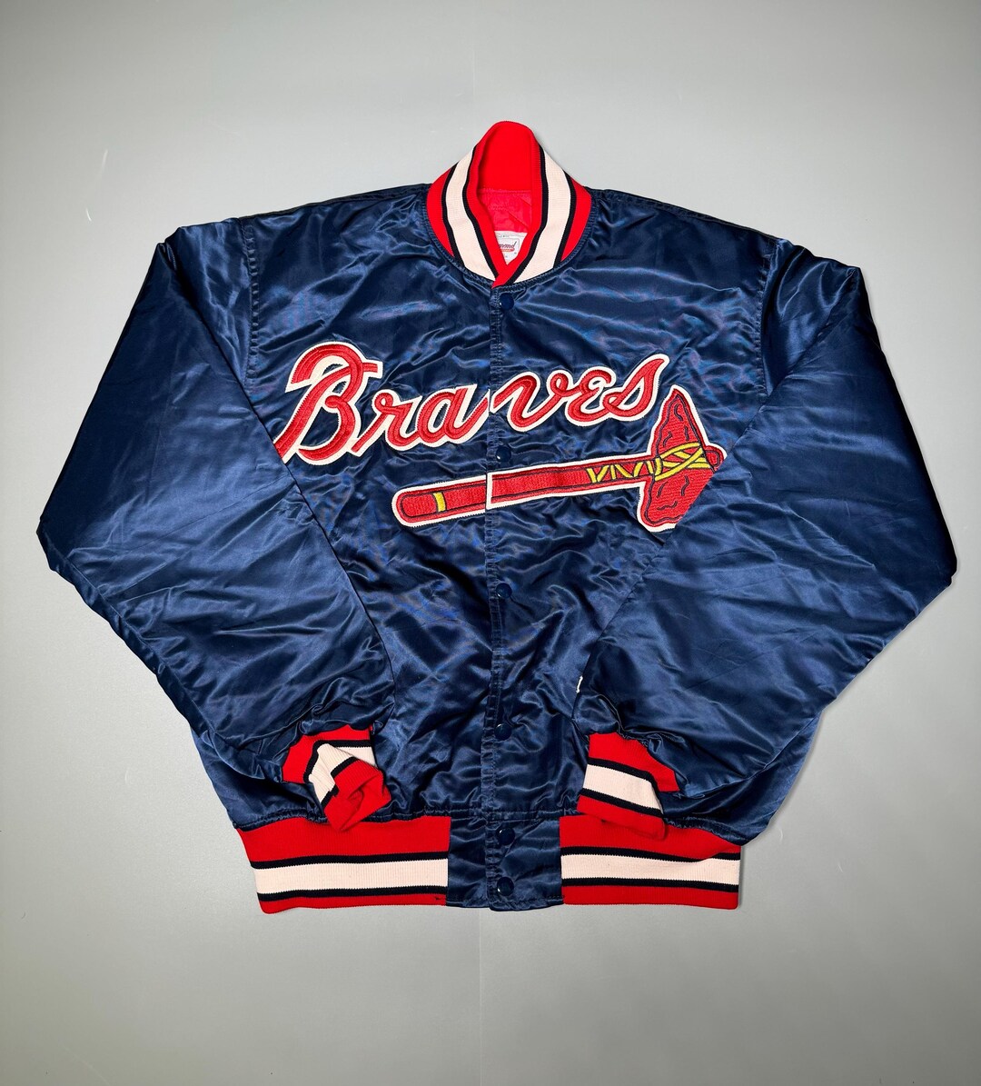 Starter Jacket Atlanta Braves MLB Diamond Collection Satin Varsity ...