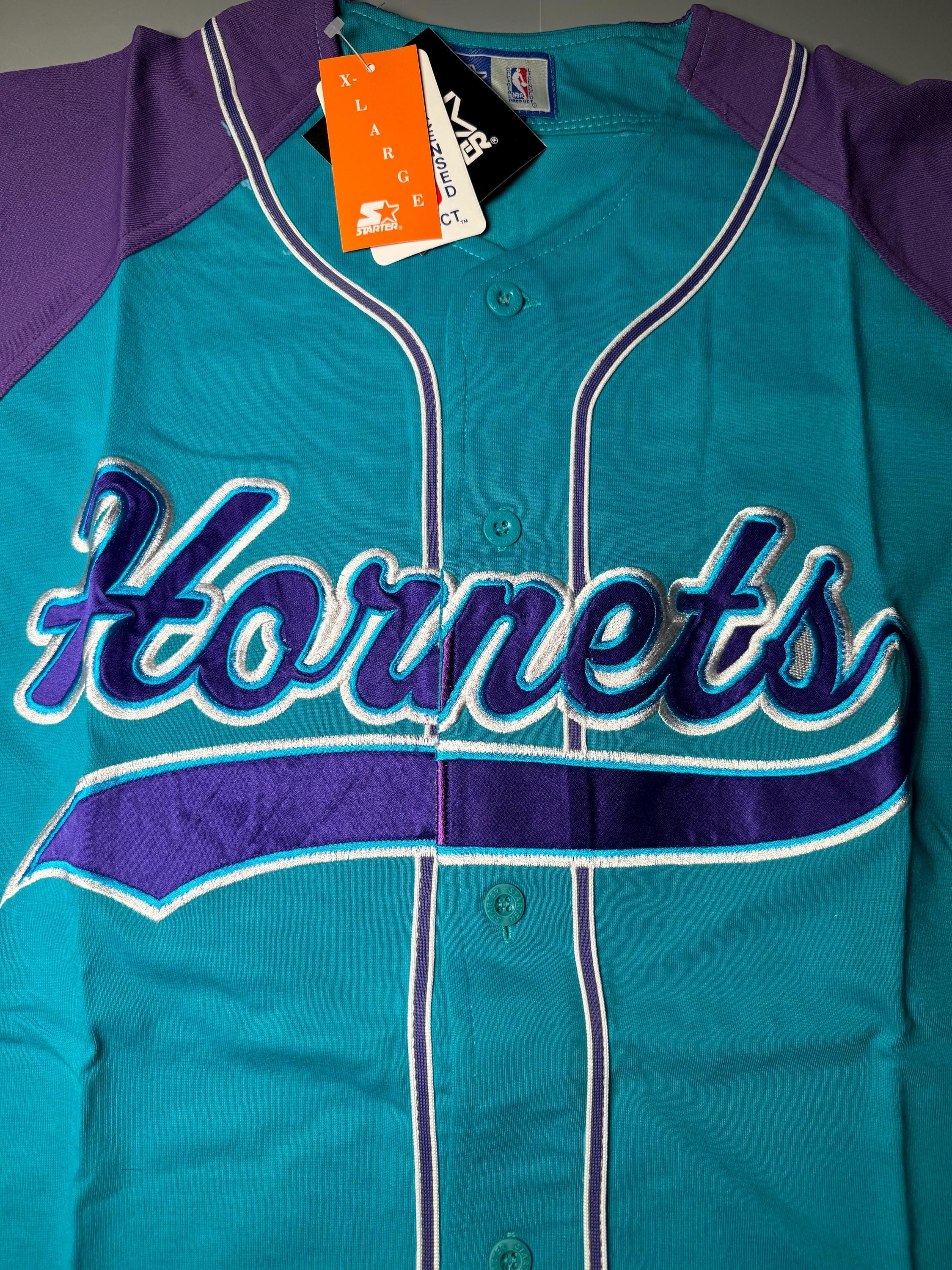Starter Jersey Charlotte Hornets Baseball Script NBA Vintage 90s ...