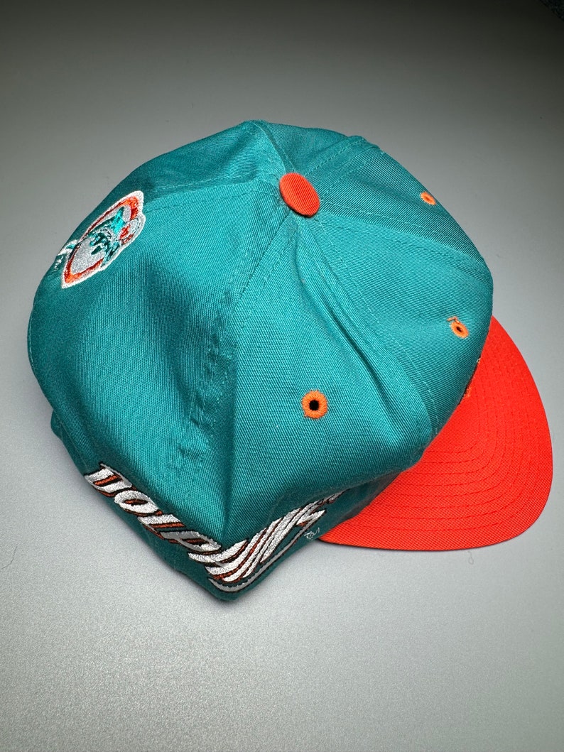 AJD Hat Miami Dolphins Vintage Snapback Baseball Cap 90s NFL Football ...