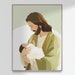 Jesus With Baby, Father Child Portrait Christening Watercolor Painting ...