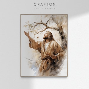 Jesus Withers the Fig Tree Jesus Curses Parable Painting Watercolor ...