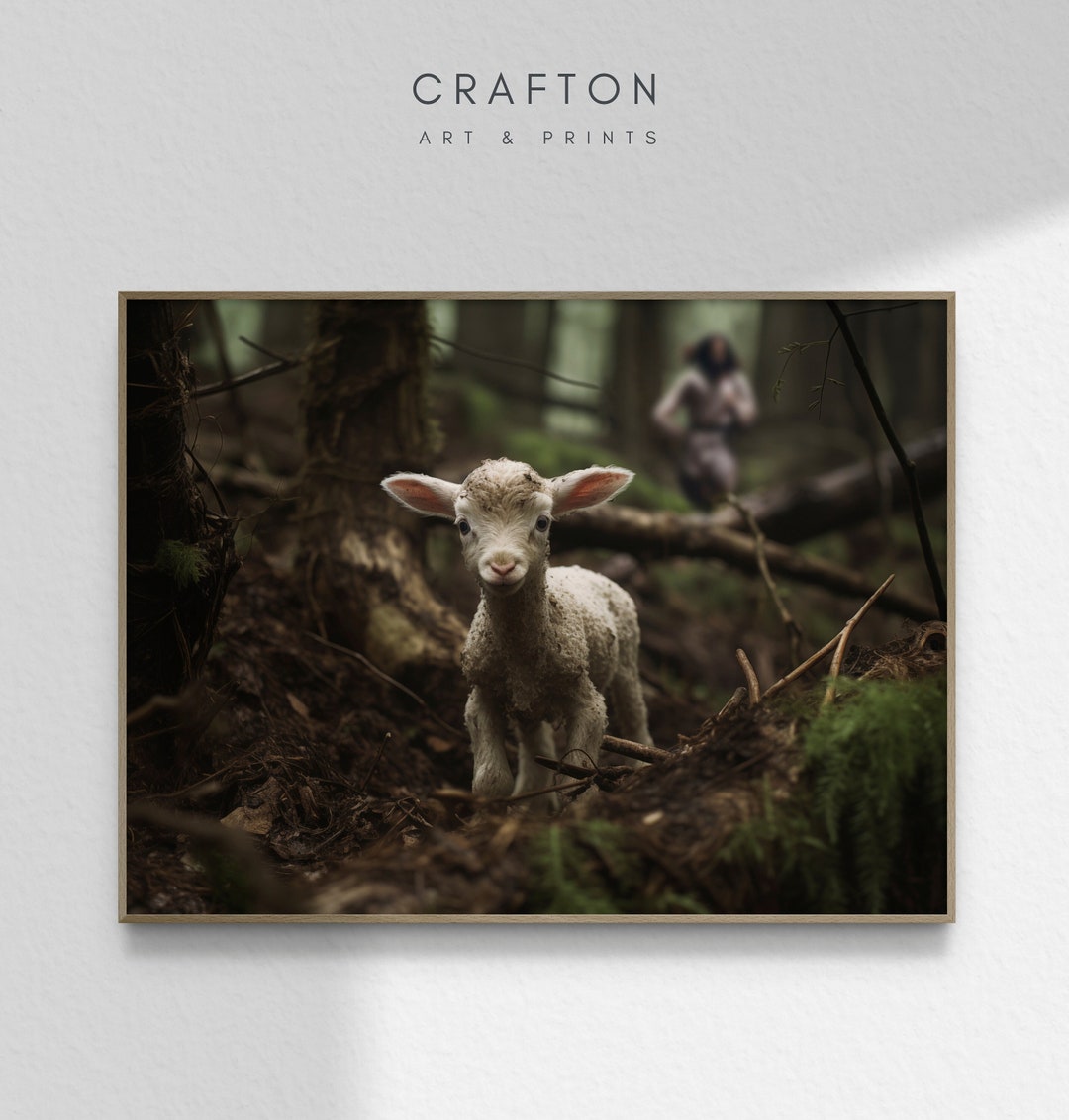 Jesus Running After Lost Lamb Christian Digital Art Jesus Leaves the 99 ...