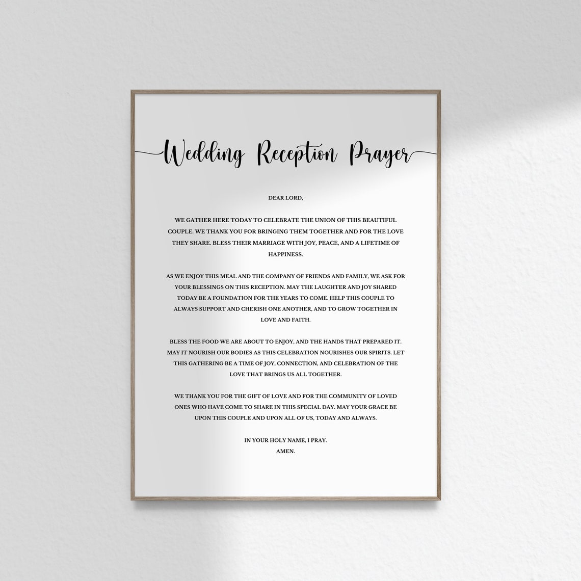 Wedding Reception Prayer Wedding Gift Christian Marriage Prayer Bible ...