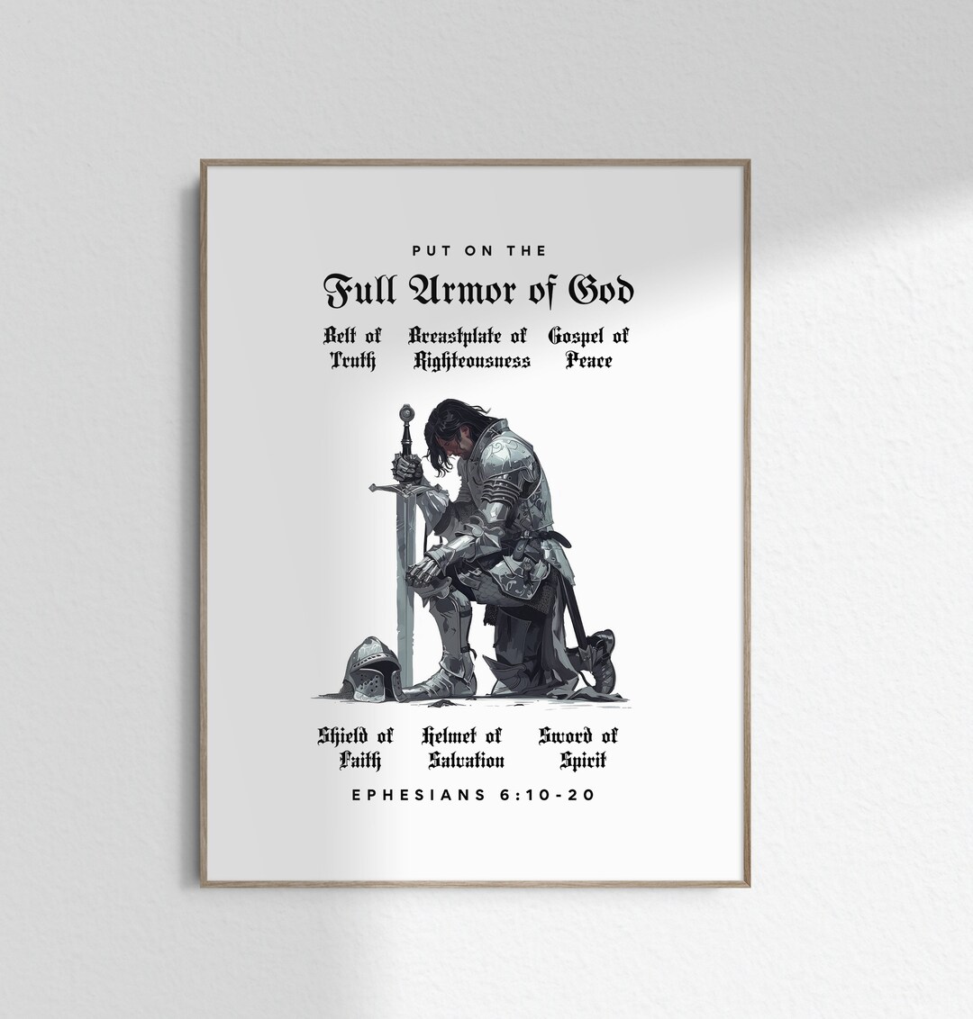 Put on the Full Armor of God Ephesians 6 10 Gift for Boys Nursery Wall ...
