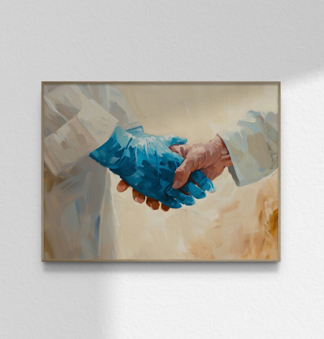 Jesus Holds Nurse's Hand, Christian Nurse Gift Christian Art, EMT ...